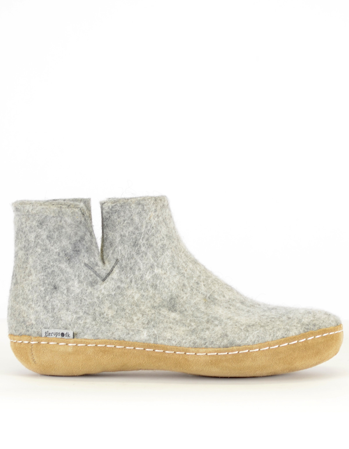 Glerups Men's Wool Boot Leather Sole Grey | Garmentory