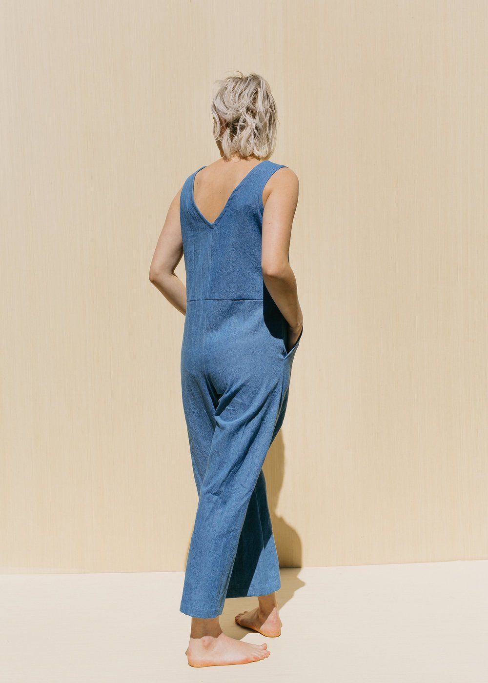 Two Fold Clothing Rai Linen Jumpsuit - Moss | Garmentory