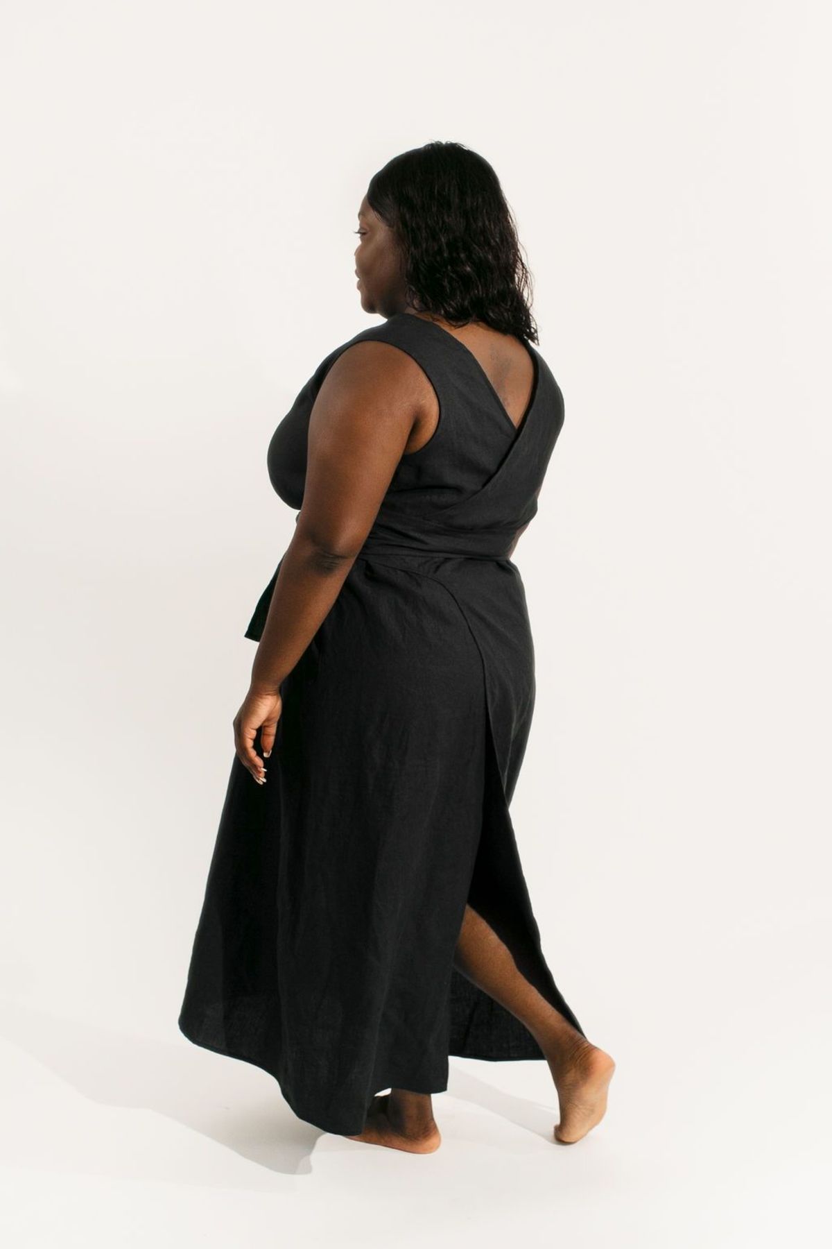 Two Fold Clothing Kayo Linen Dress - Black | Garmentory