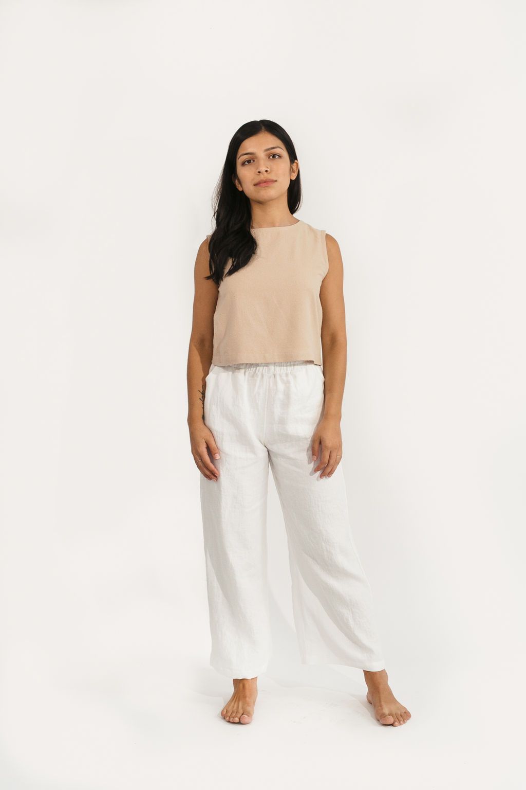 Two Fold Clothing Harris Regular Wide Leg Linen Pant - Ivory | Garmentory