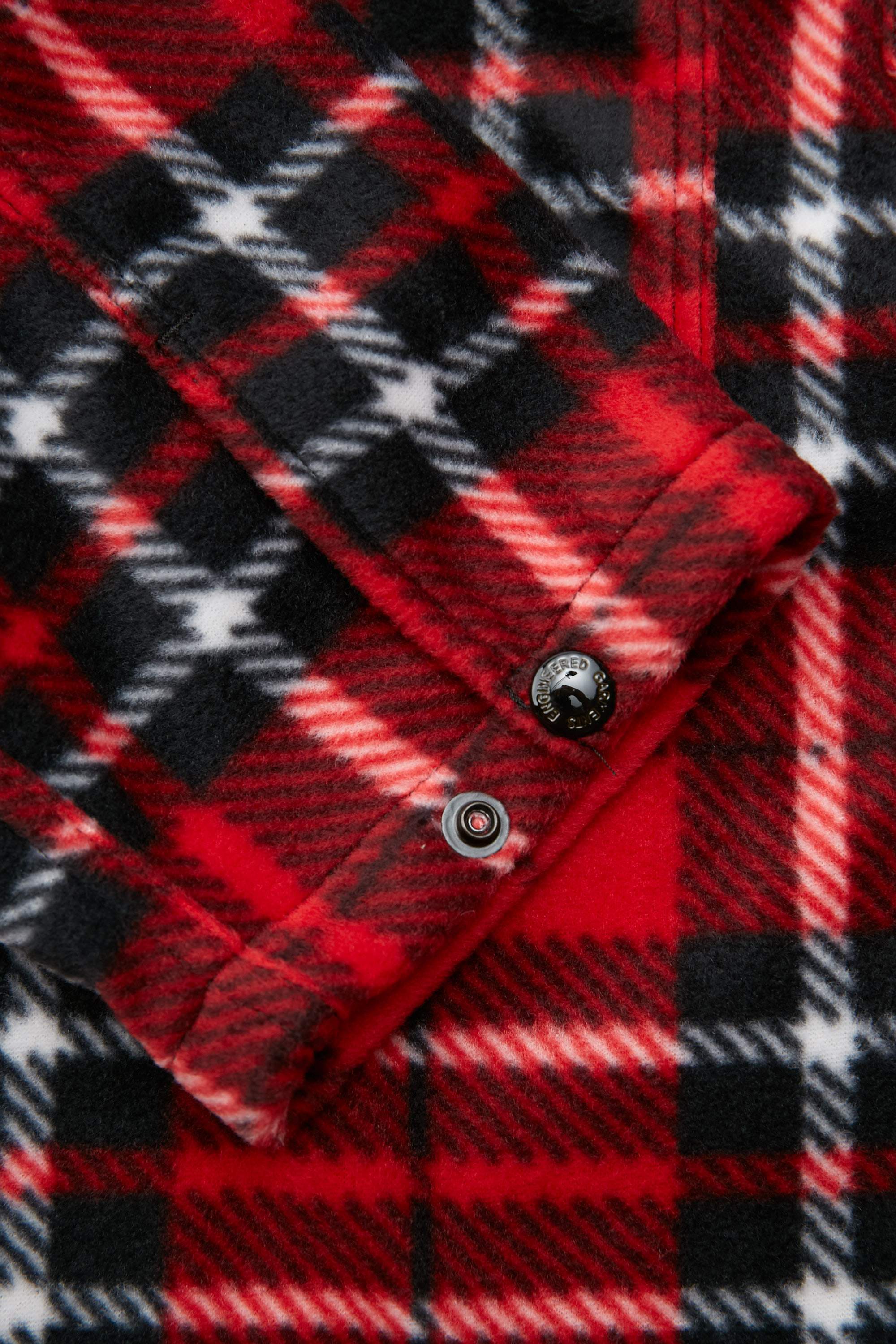 Engineered Garments Workaday Polyester Plaid Fleece Army Shirt - Red ...