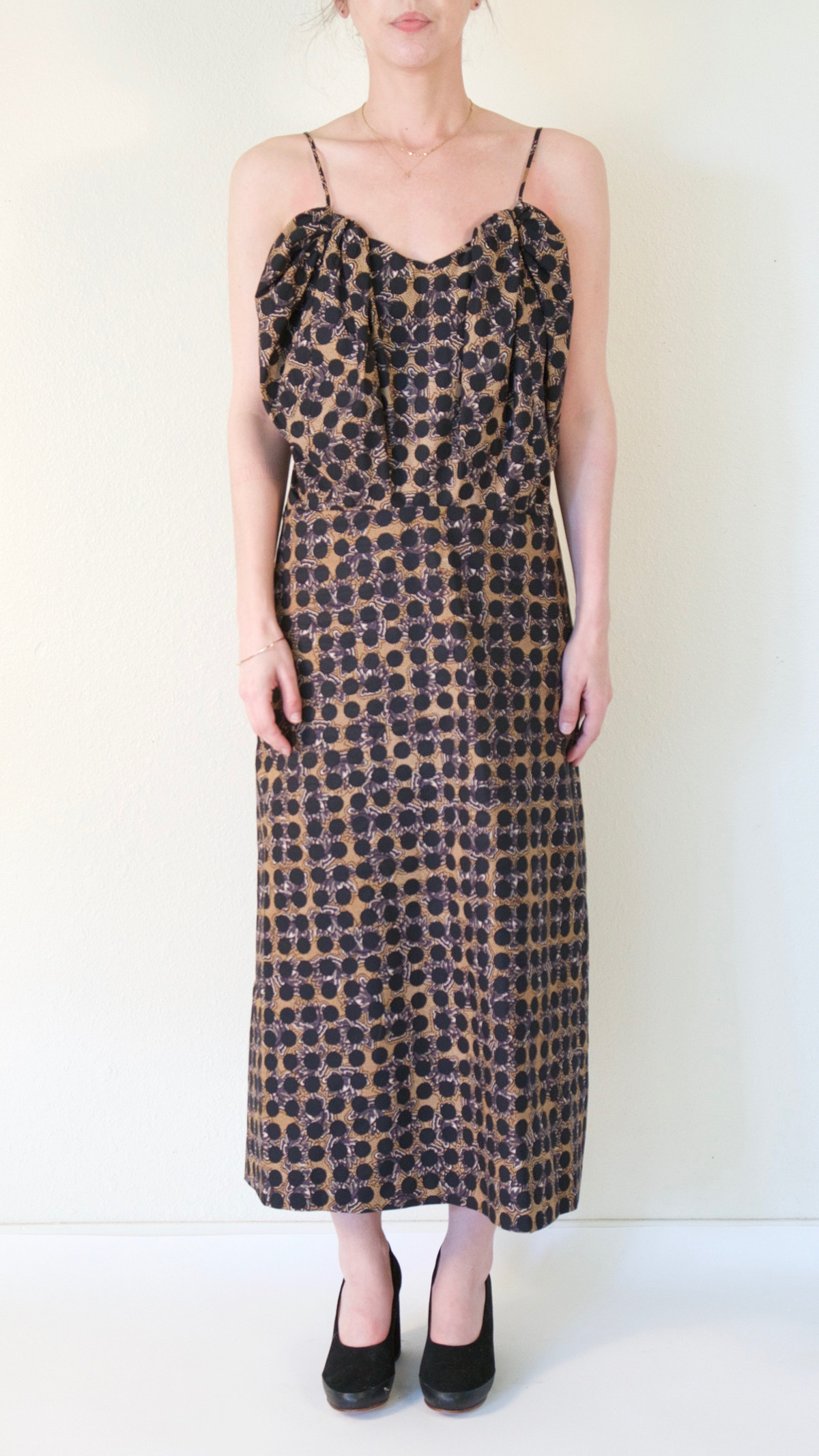 A Détacher Dora Dress in Black Floral Dot Print | Garmentory