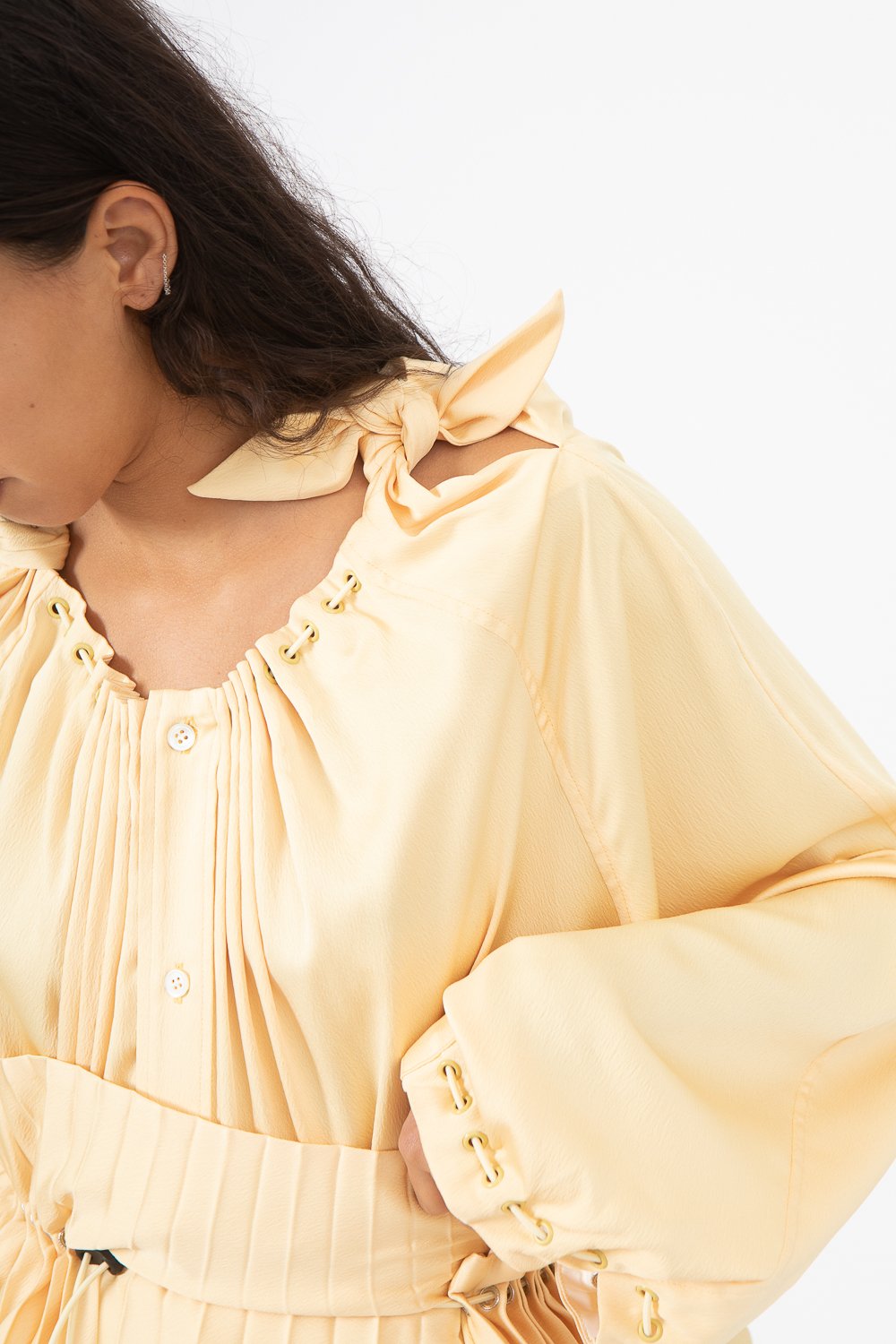 Toga Heavy Satin Blouse - Yellow | Garmentory