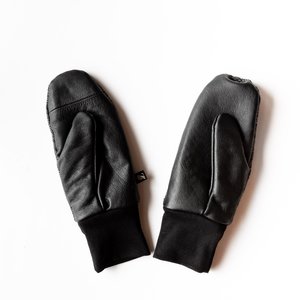 Kazak Leather & Knit Mittens - Japanese Mountain Pattern | Garmentory