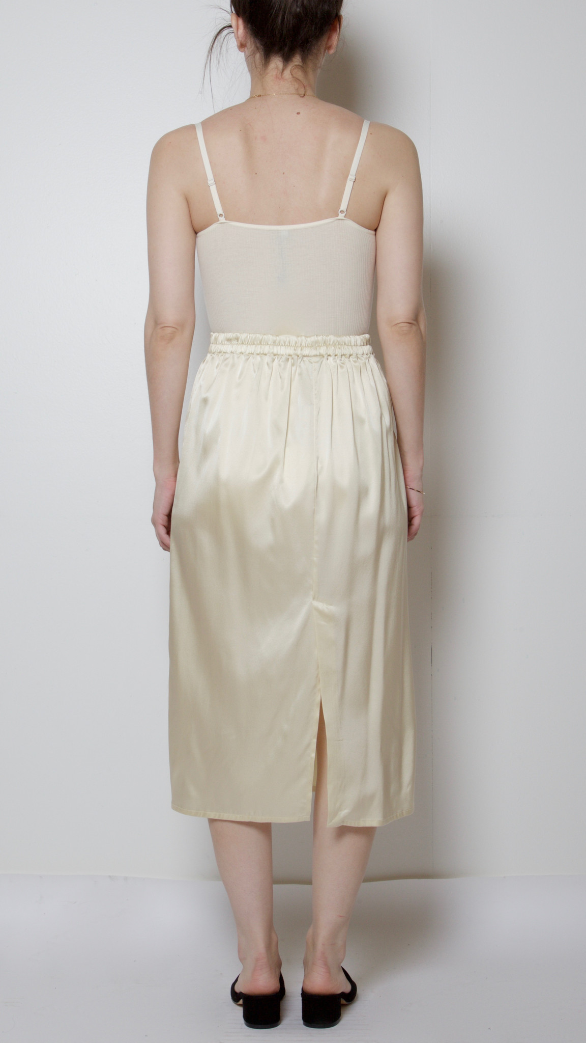 Baserange Silk Satin Jogging Skirt in Mushroom | Garmentory
