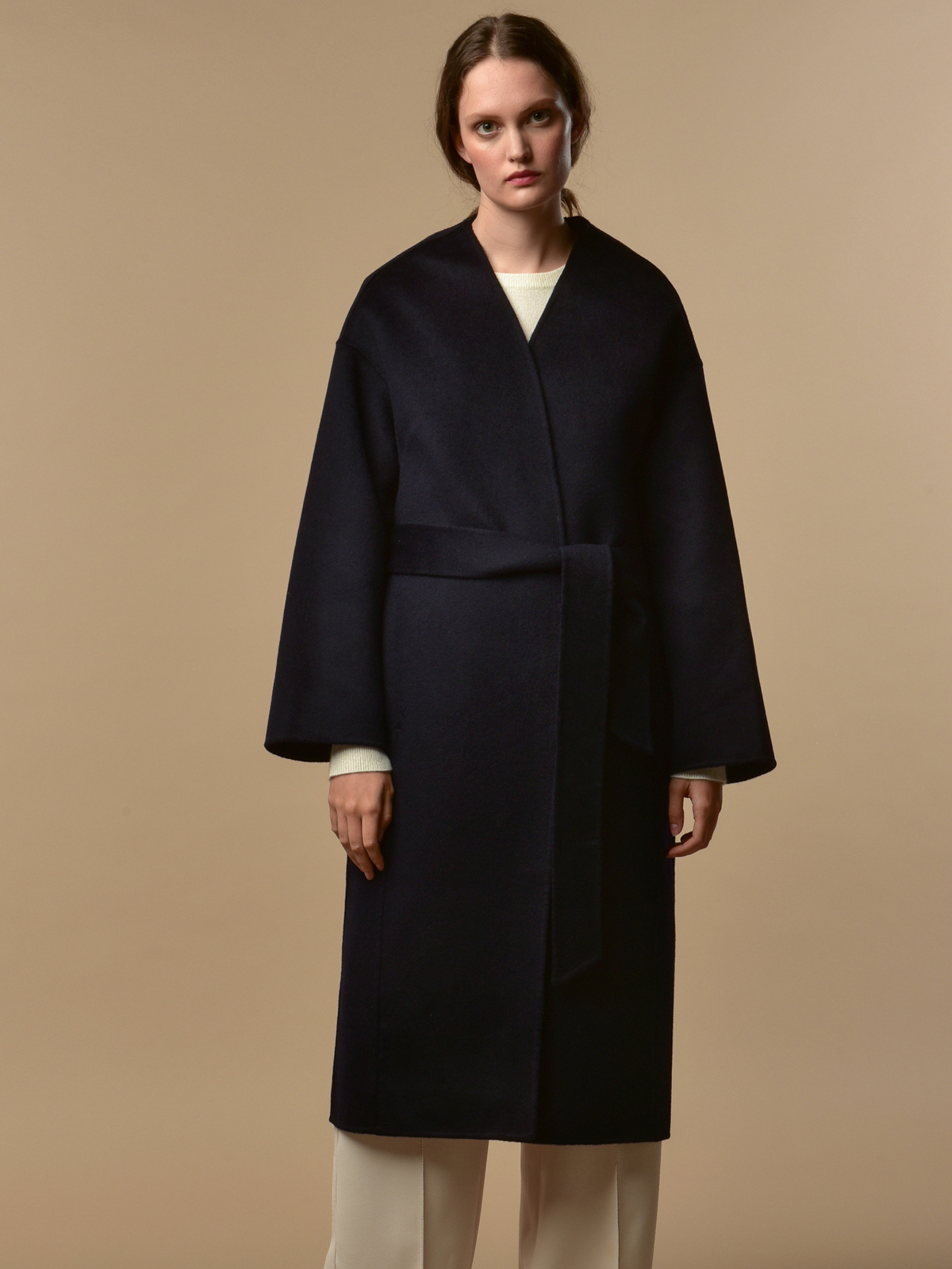 PURE CASHMERE NYC Cashmere Robe Coat - Navy | Garmentory