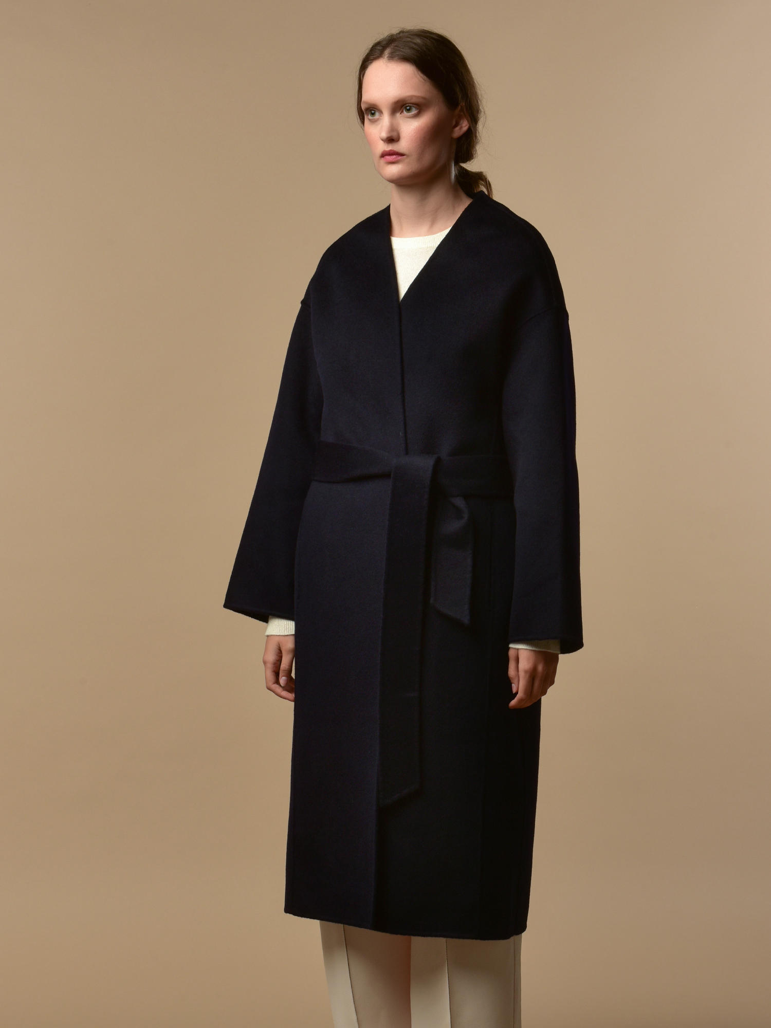 PURE CASHMERE NYC Cashmere Robe Coat - Navy | Garmentory