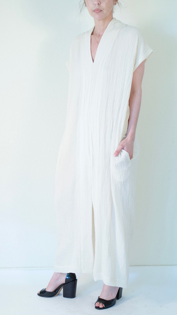 Horses Atelier Long Smoking Dress in Ivory | Garmentory