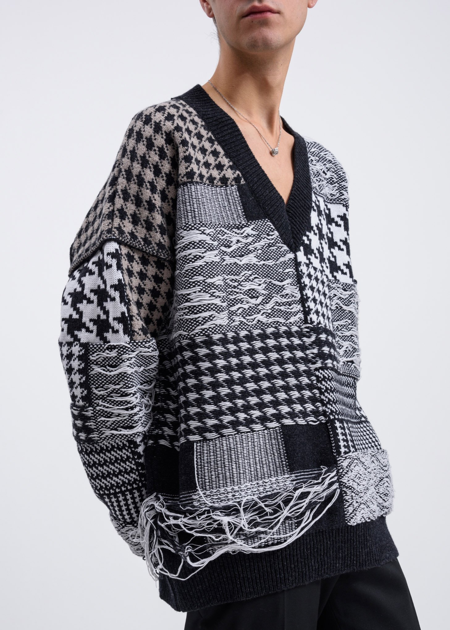 CMMN SWDN Apollo Patchwork Jumper - Black/White | Garmentory