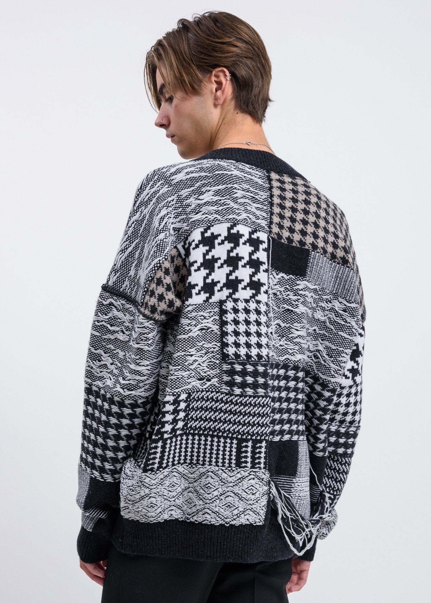 CMMN SWDN Apollo Patchwork Jumper - Black/White | Garmentory