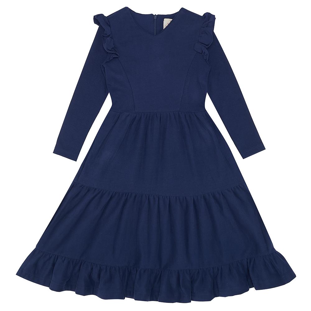 Kids The Middle Daughter Three Tiers For You Fleece Dress - Navy ...