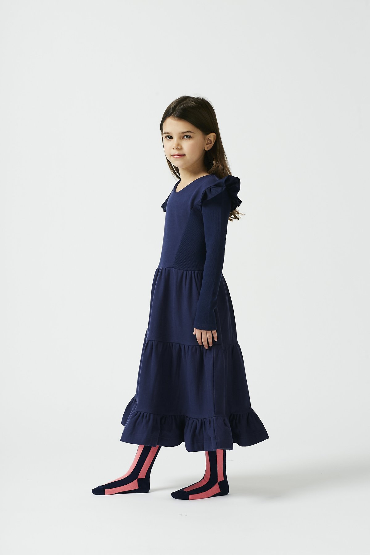 Kids The Middle Daughter Three Tiers For You Fleece Dress - Navy ...