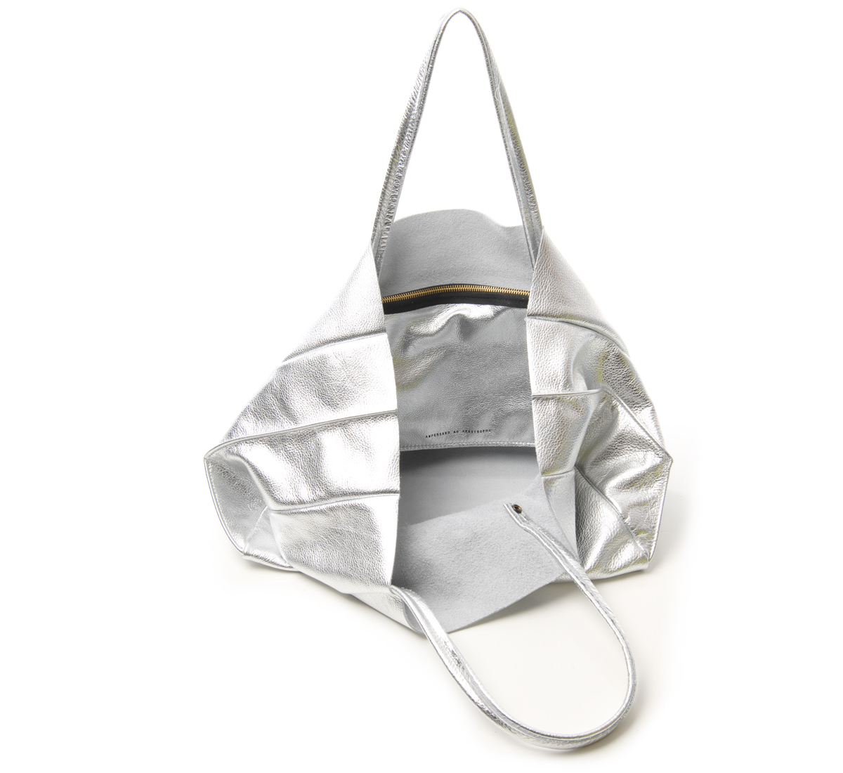 Silver Foil Sideways Tote by Ampersand As Apostrophe | Garmentory