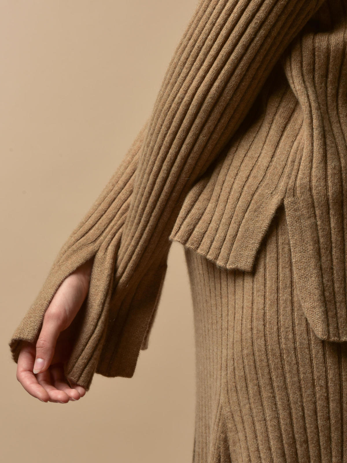 Pure Cashmere Nyc Turtleneck Rib Sweater Dark Beige Garmentory