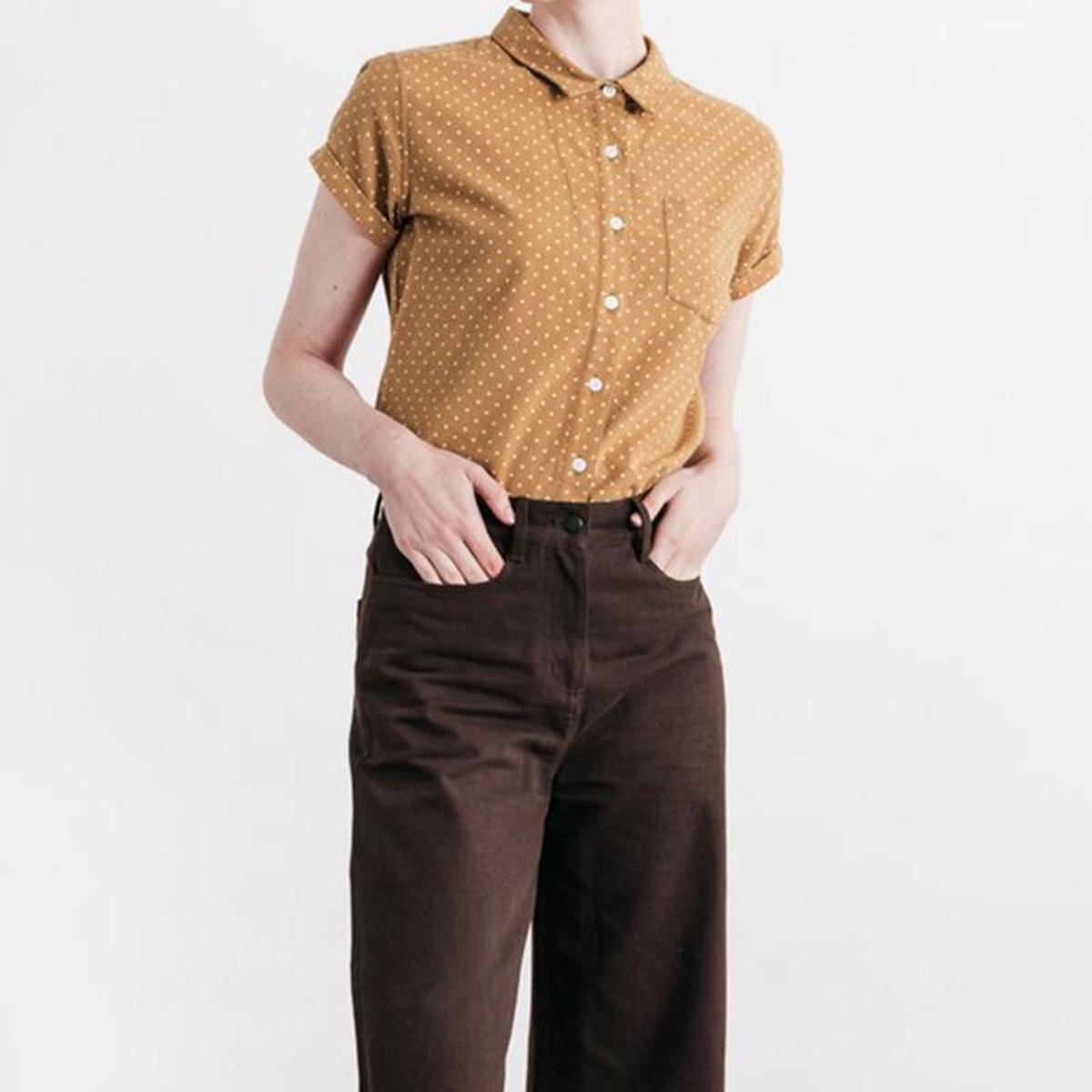 Bridge & Burn Polka Dot shirt - Bea Gold | Garmentory
