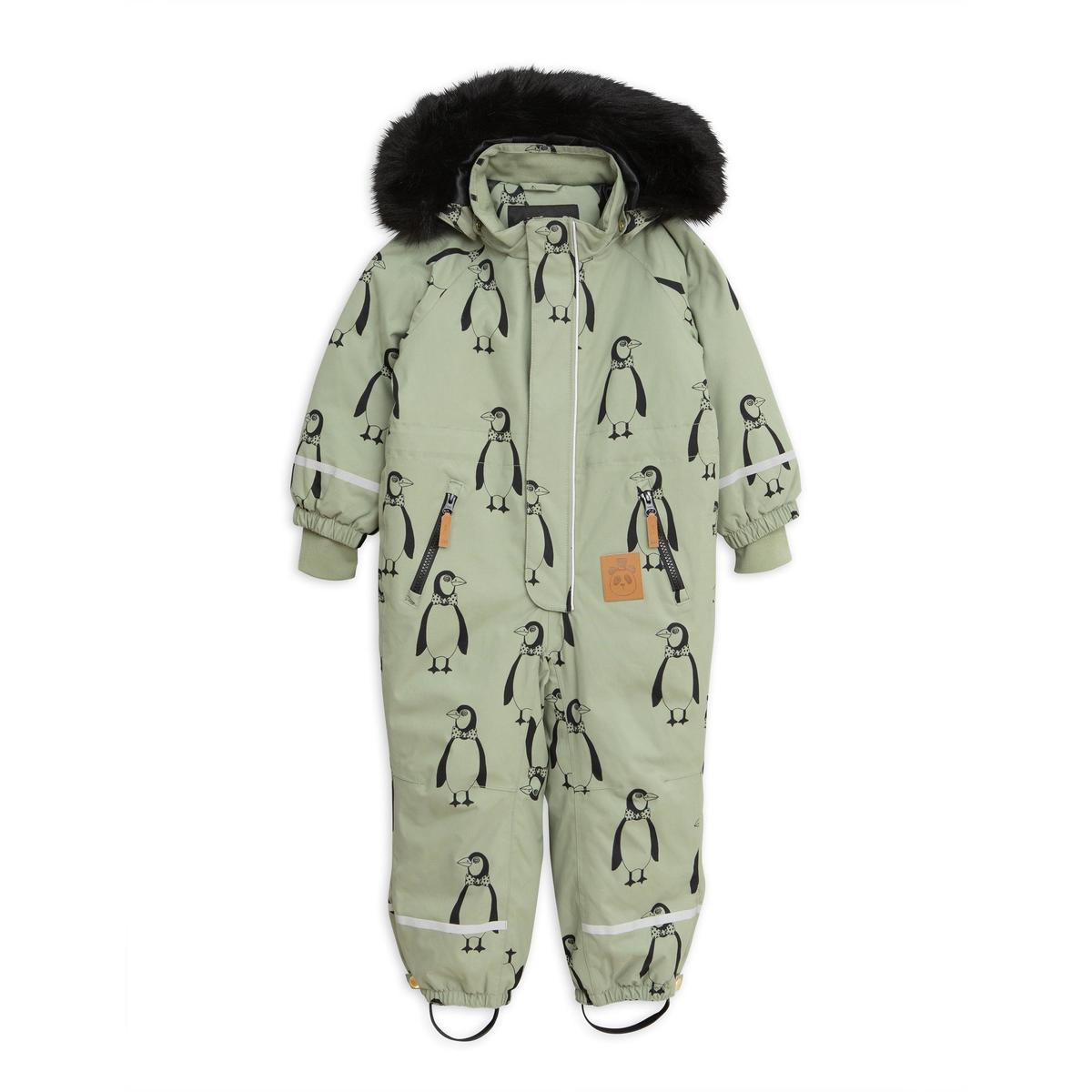 kids mini rodini kebnekaise penguin overall - green | Garmentory