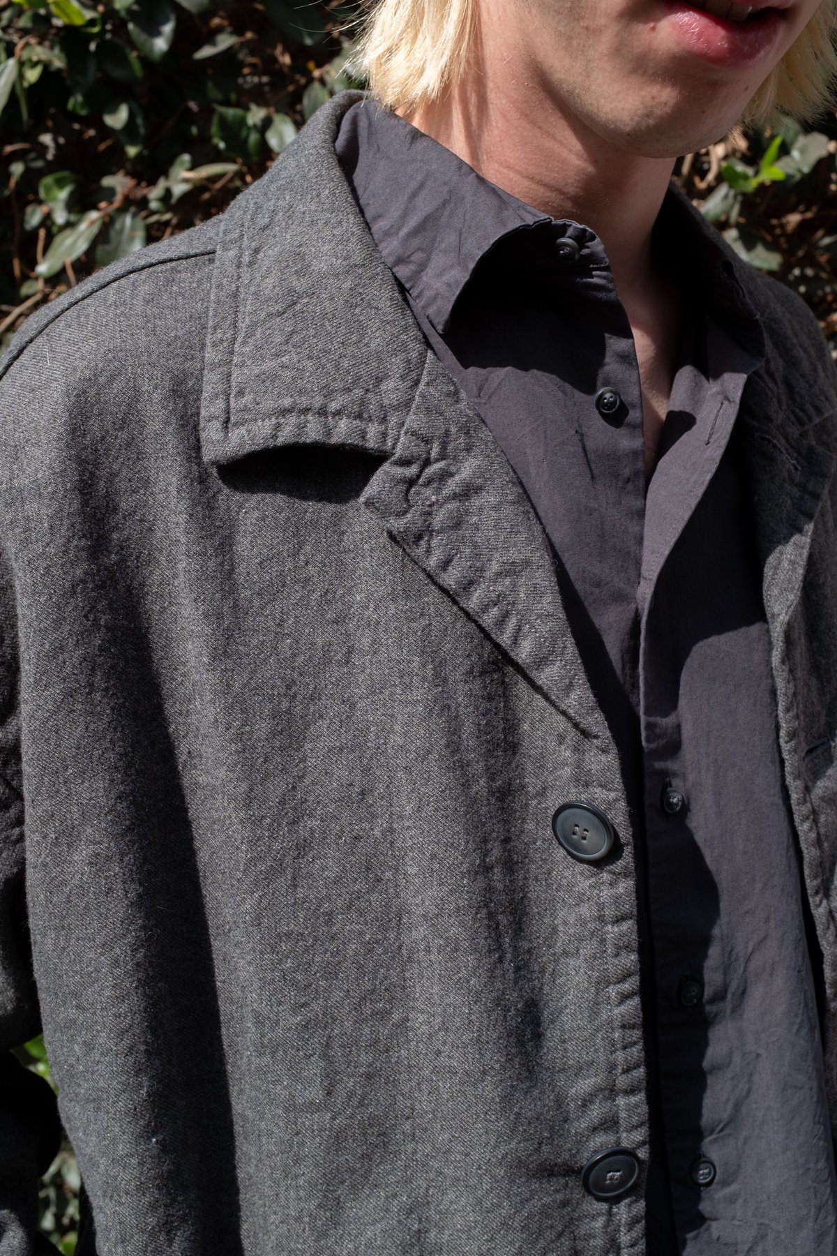 Casey Casey Wool Linen Oversized Chore Jacket - Grey | Garmentory