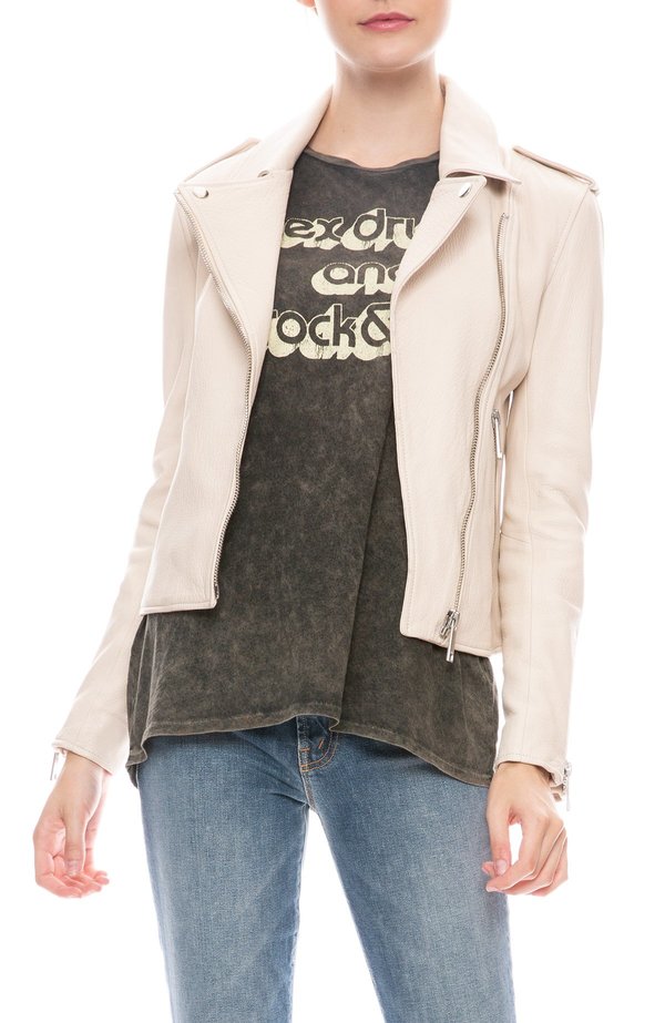 LTH JKT Kas Modern Biker Jacket - BLANC | Garmentory