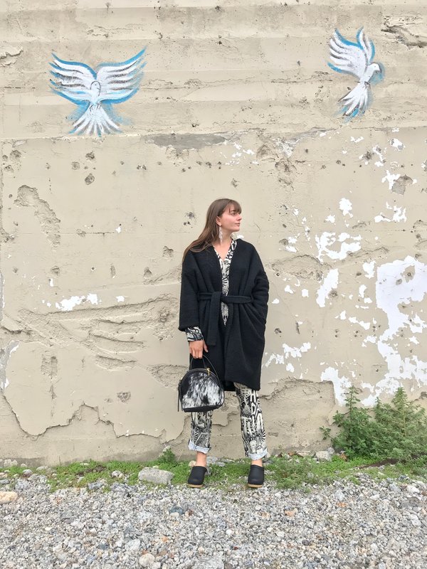 Priory Woobie Robe - black sherpa | Garmentory