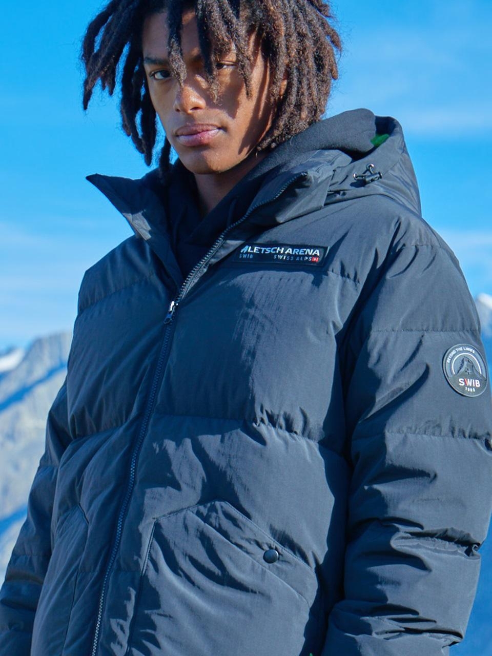 Unisex SWIB Aletsch Hooed Short Puffer Jacket | Garmentory