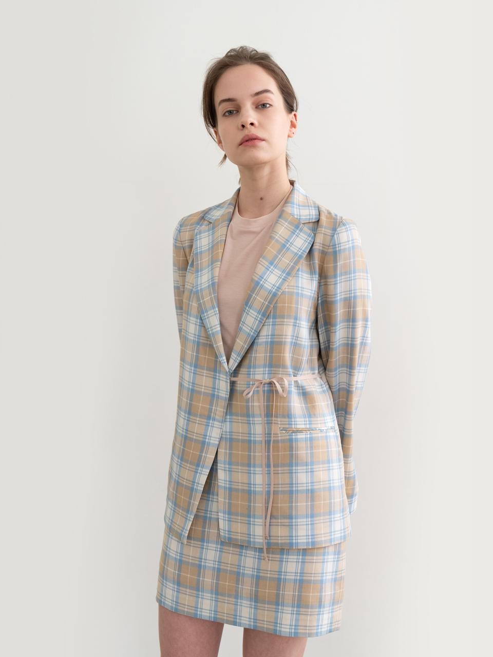NOTA Mild Check String Jacket - Beige | Garmentory