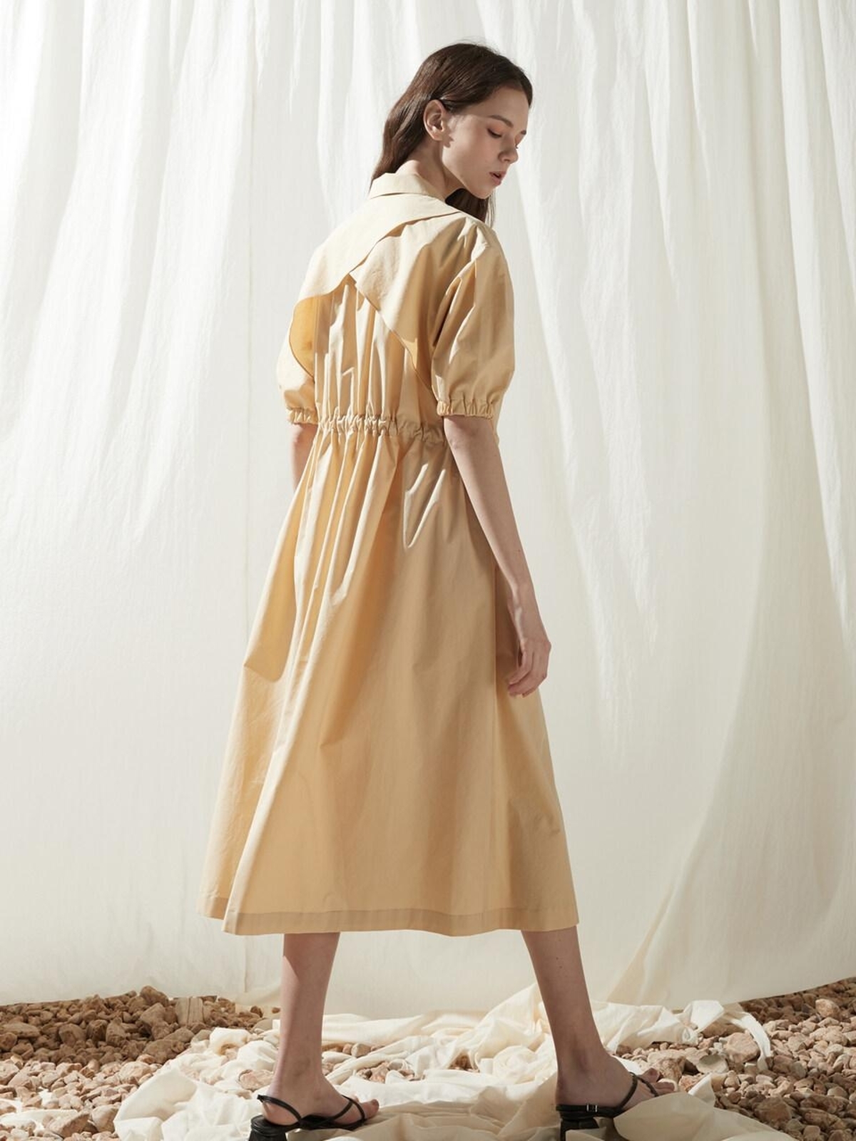 BEMUSEMANSION Summer Trench Dress - Custard Yellow | Garmentory