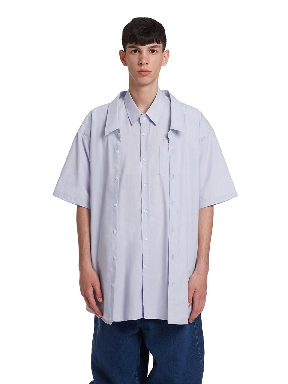 TRUNK PROJECT Double Layered Half Shirt - Blue | Garmentory