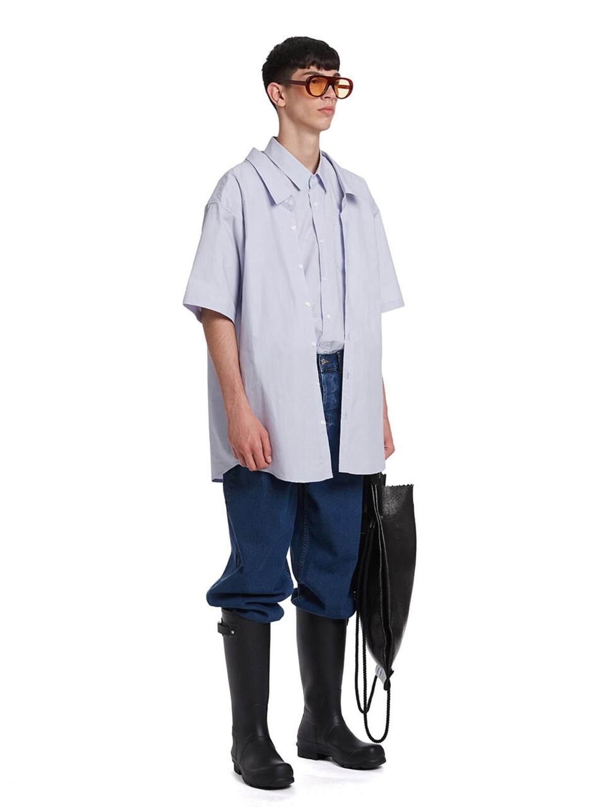 TRUNK PROJECT Double Layered Half Shirt - Blue | Garmentory