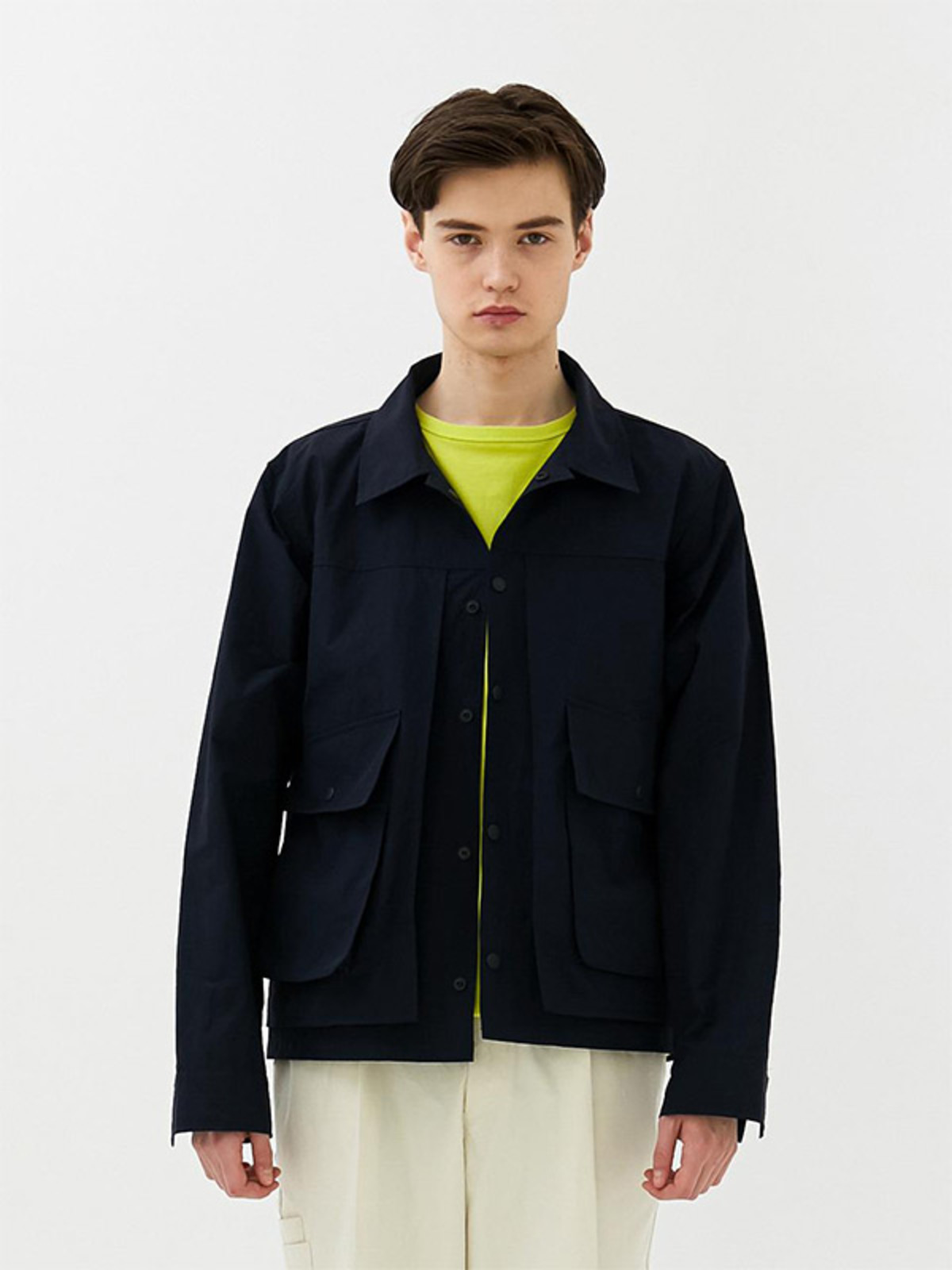 OURSCOPE Double Layered Bellows Jacket - Navy | Garmentory