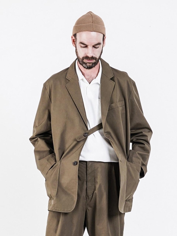 BESLOW STANDARD Loose Fit Single Jacket - Olive | Garmentory