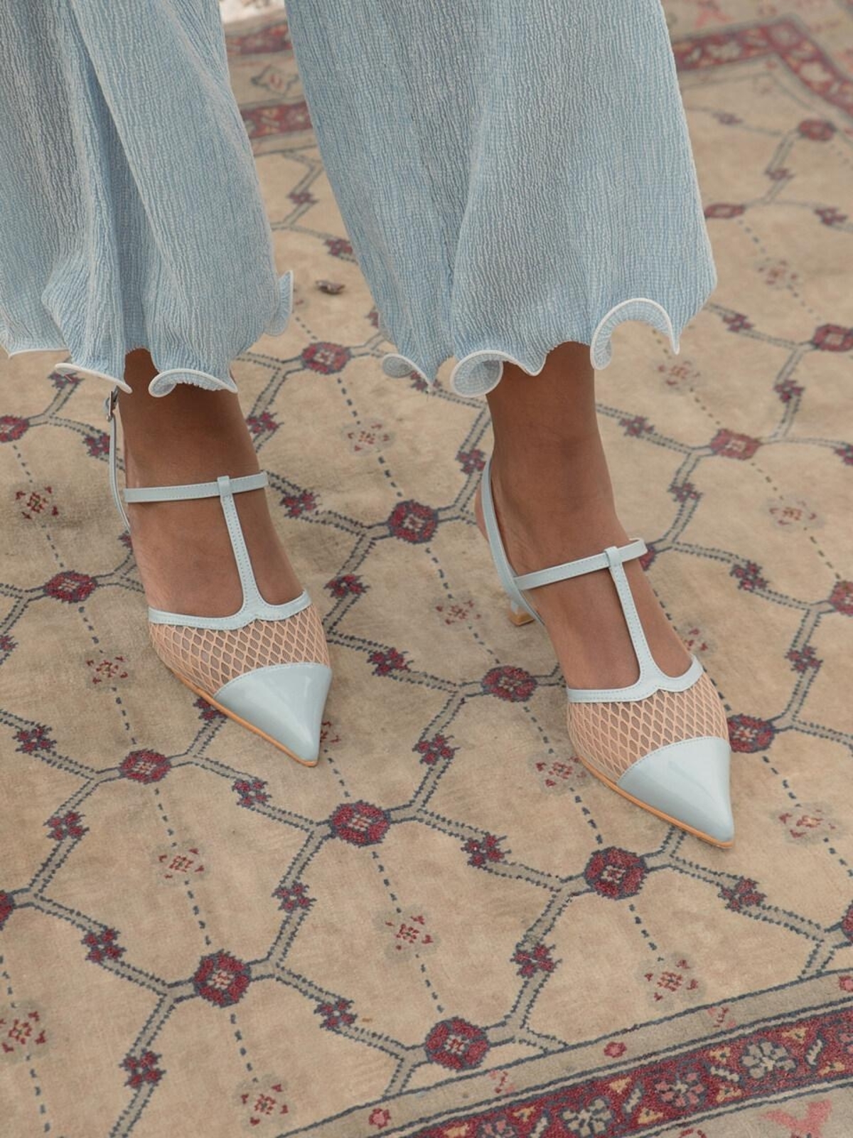 DITOLE Kris T-strap Slingback - Sky Blue | Garmentory