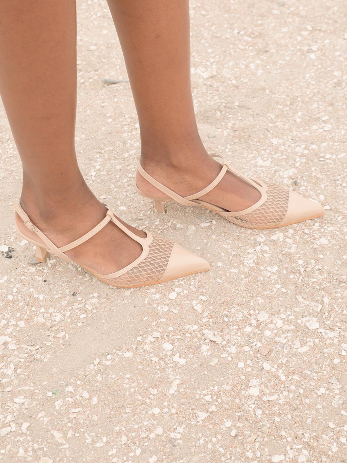 Ditole Kris T-Strap Slingback - Beige | Garmentory