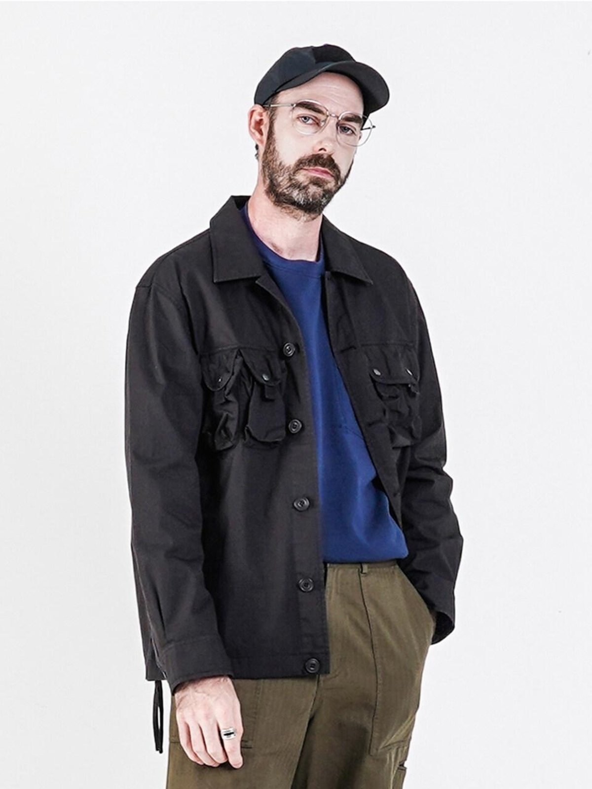 BESLOW ORIGINALS Carrier Utility Shirt Jacket - Black | Garmentory
