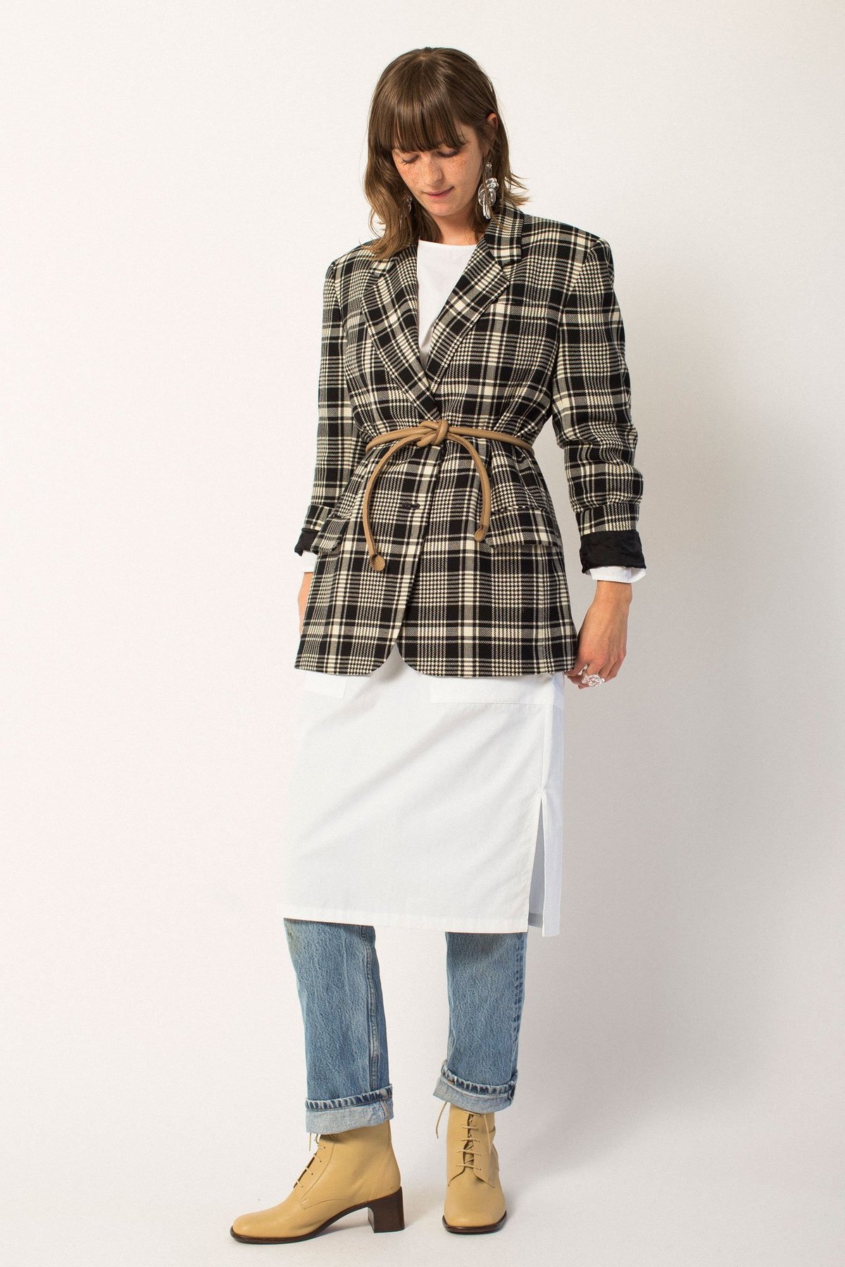 Preservation Vintage Checkered Blazer - Black | Garmentory