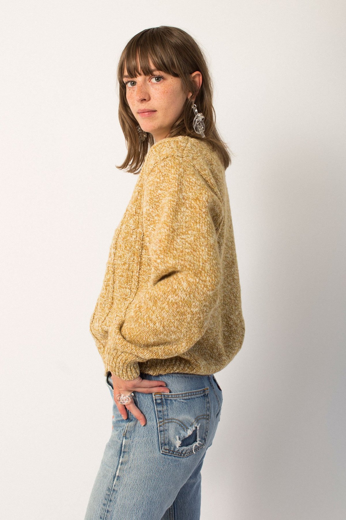 Preservation Vintage Knit Sweater - Mustard Yellow | Garmentory