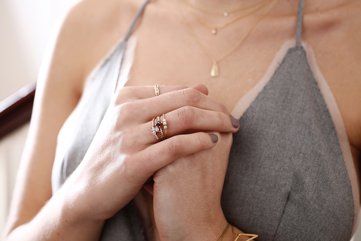 Jennie Kwon Designs Diamond Triad Equilibrium Ring | Garmentory