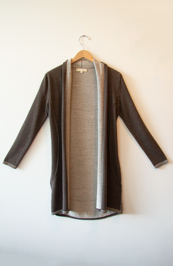 Indigenous Luxury Reversible Cardigan - Stone/Oatmeal | Garmentory