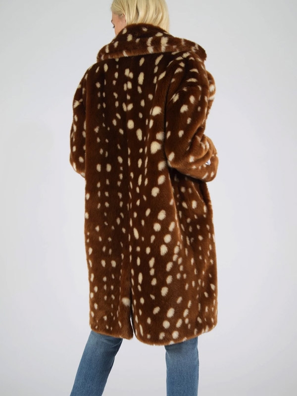 JAKKE Katie Faux Fur Coat - Bambi Print | Garmentory