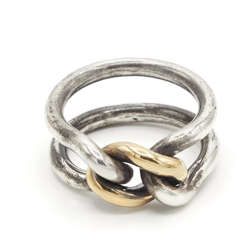 M. COHEN 3MM Curb Band Ring - SILVER/GOLD | Garmentory