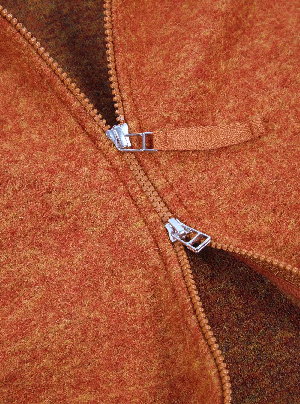 Universal Works Wool Fleece Zip Waistcoat - Orange | Garmentory