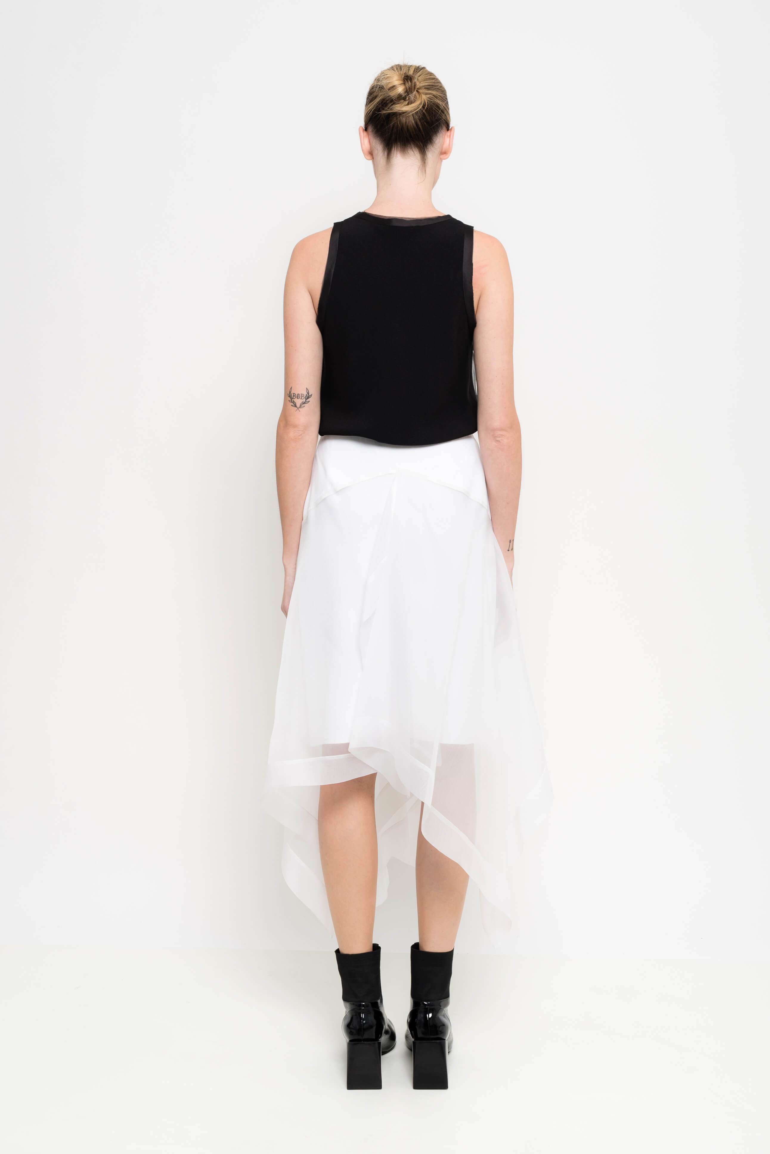 Uma Raquel Davidowicz Mentor Organza Skirt With Irregular Edges ...