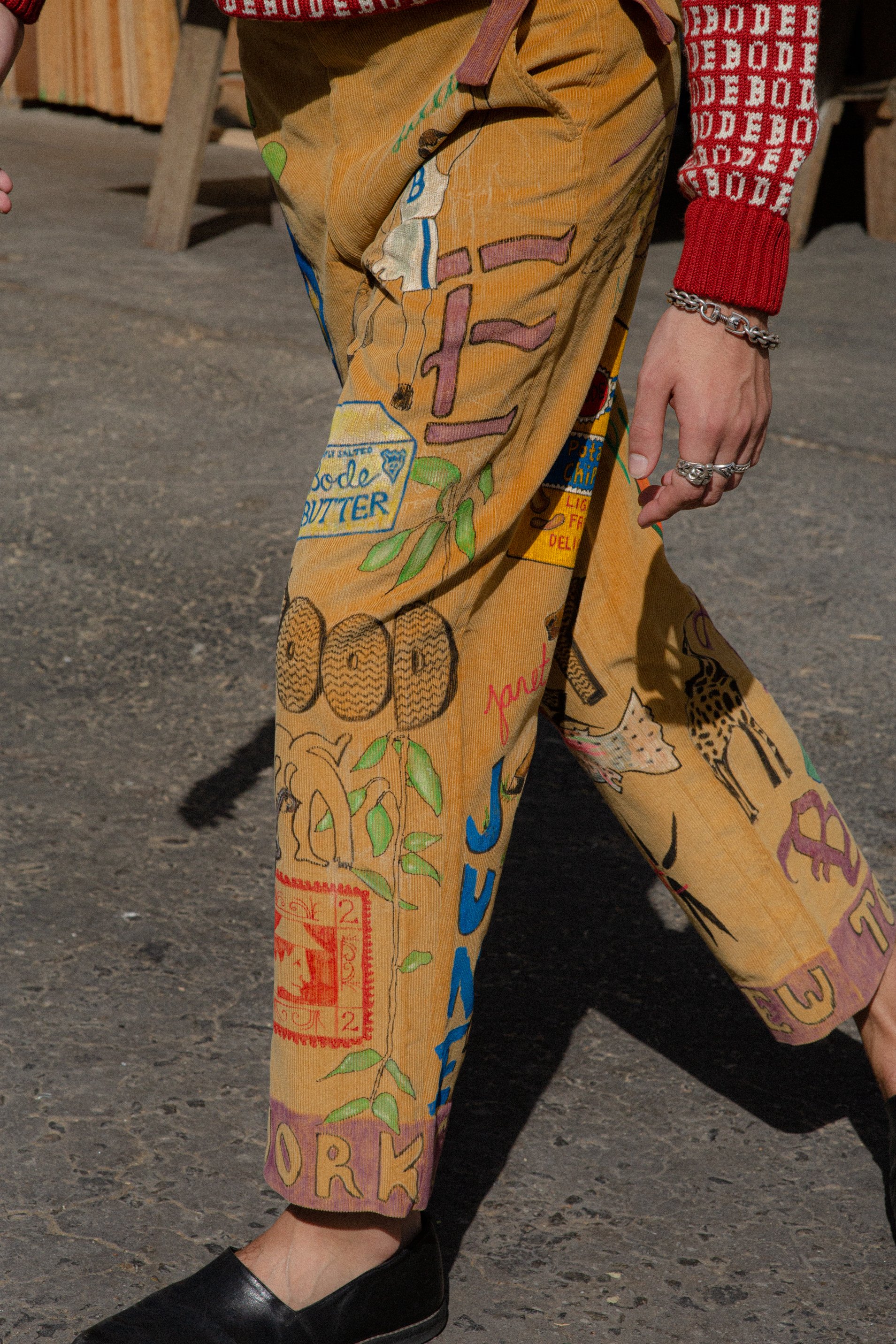 Bode Hand Drawn Senior Cords Trouser - Corn Yellow | Garmentory