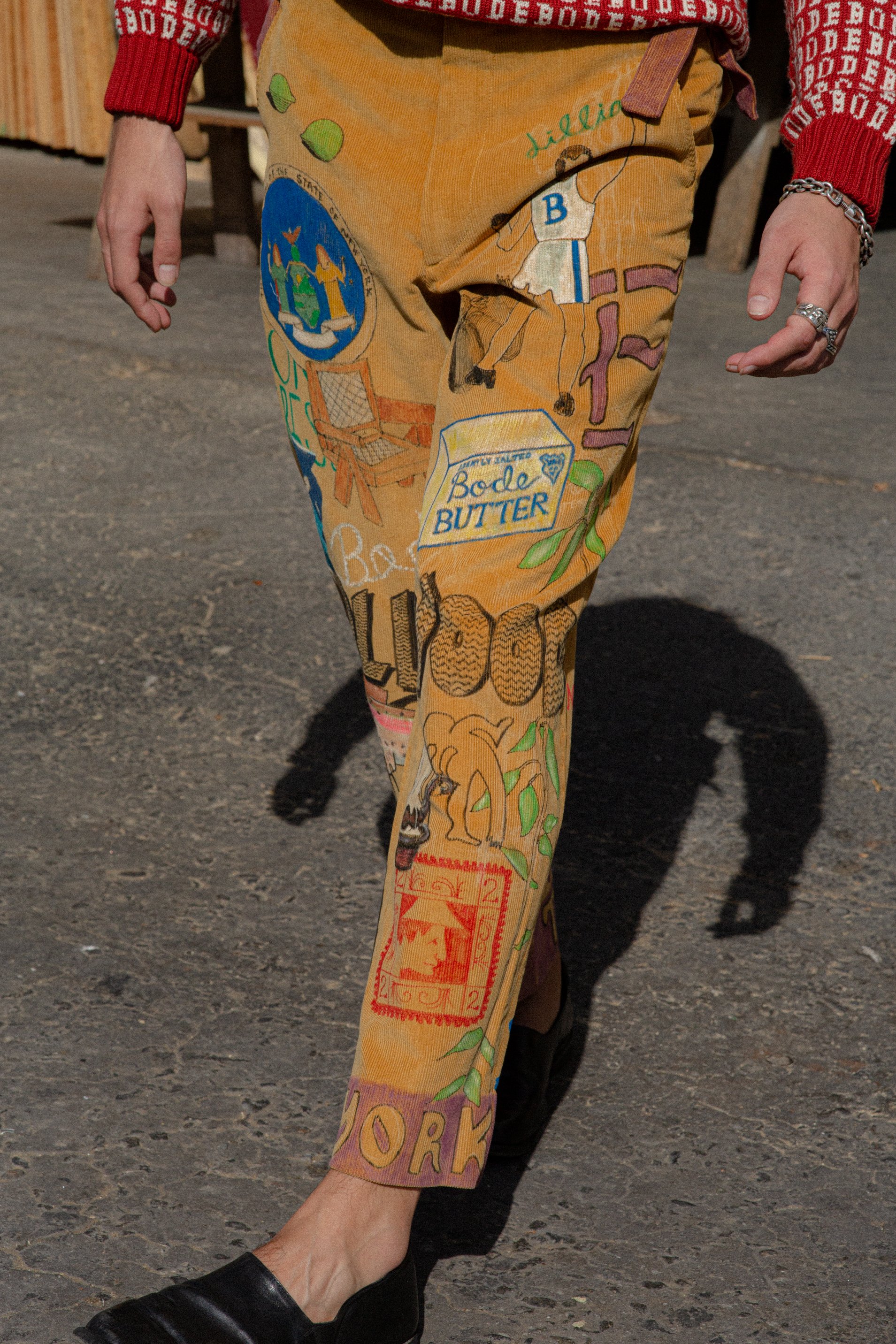 Bode Hand Drawn Senior Cords Trouser - Corn Yellow | Garmentory