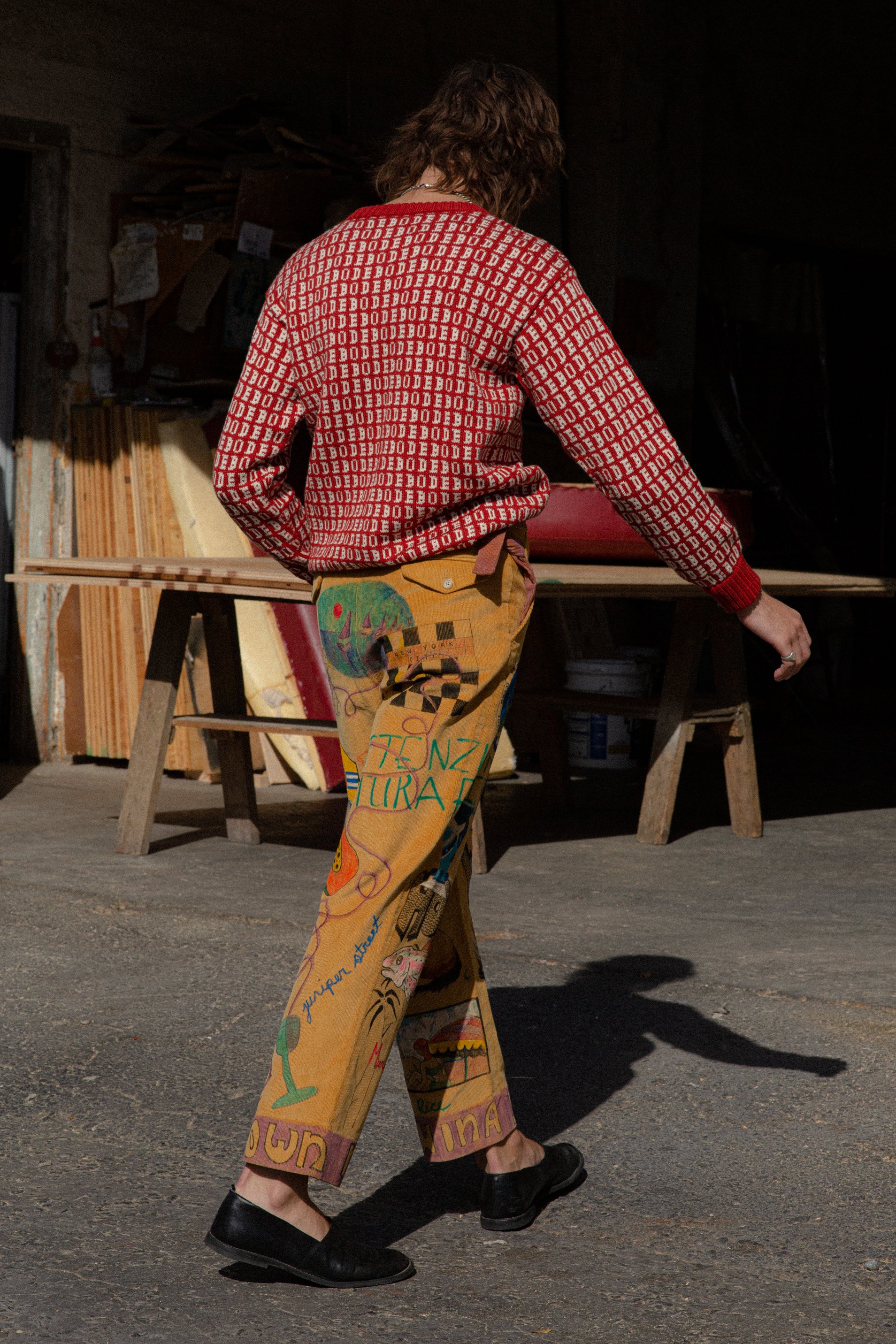Bode Hand Drawn Senior Cords Trouser - Corn Yellow | Garmentory