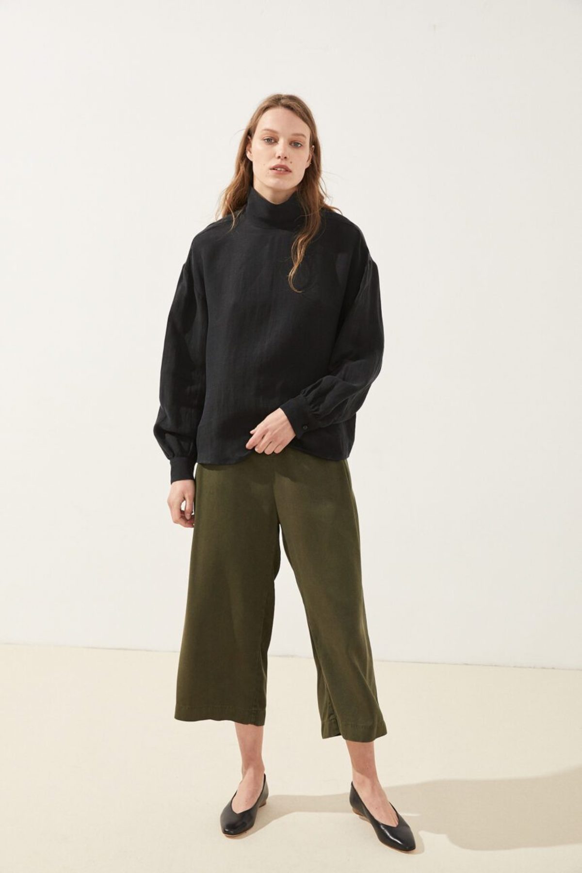 CUS Nilak Linen Cupro Top - Black | Garmentory