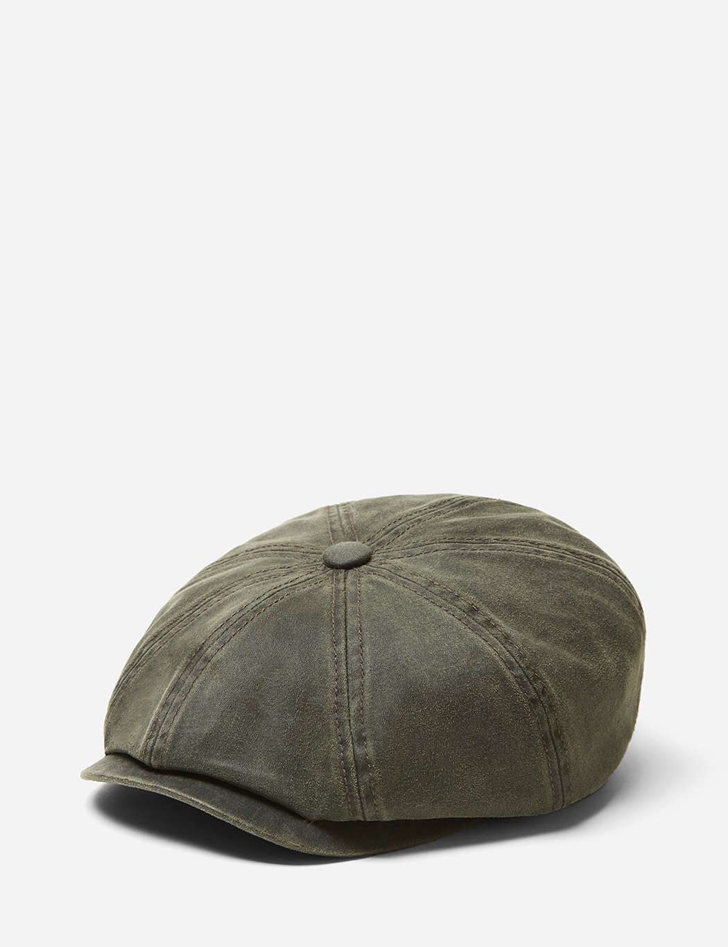 Stetson Hatteras Newsboy Cap (Waxed Cotton) - Olive Green | Garmentory