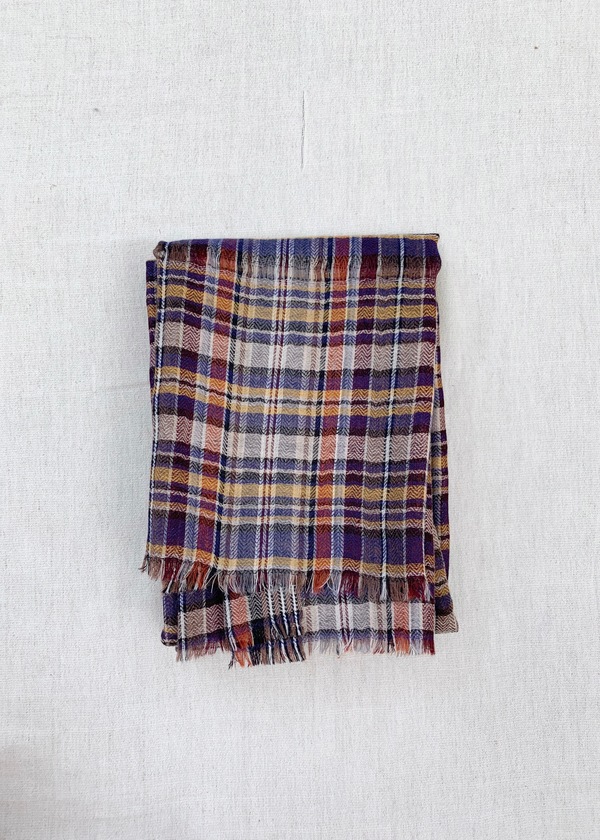 Epice Paris Check-1 Wool Scarf - Blue | Garmentory