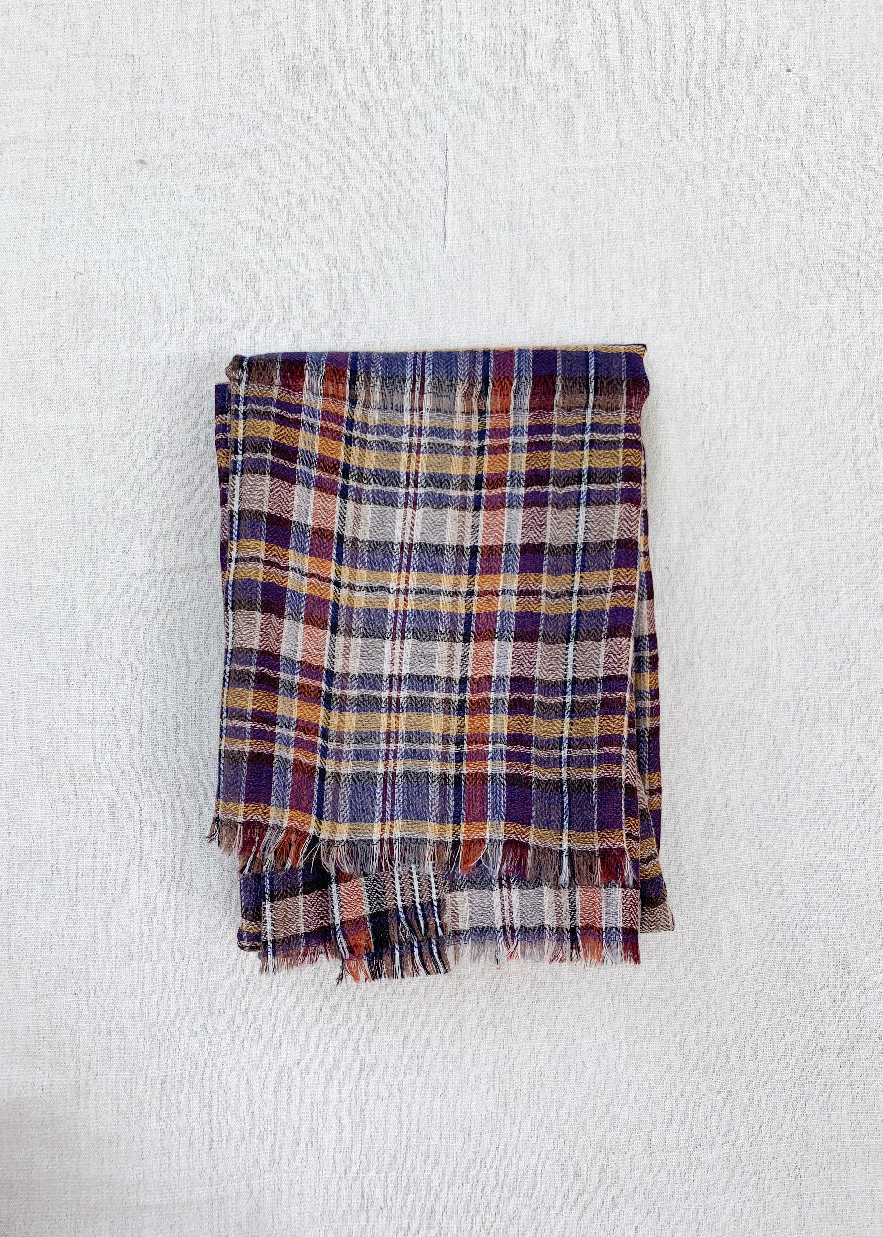 Epice Paris Check-1 Wool Scarf - Blue | Garmentory