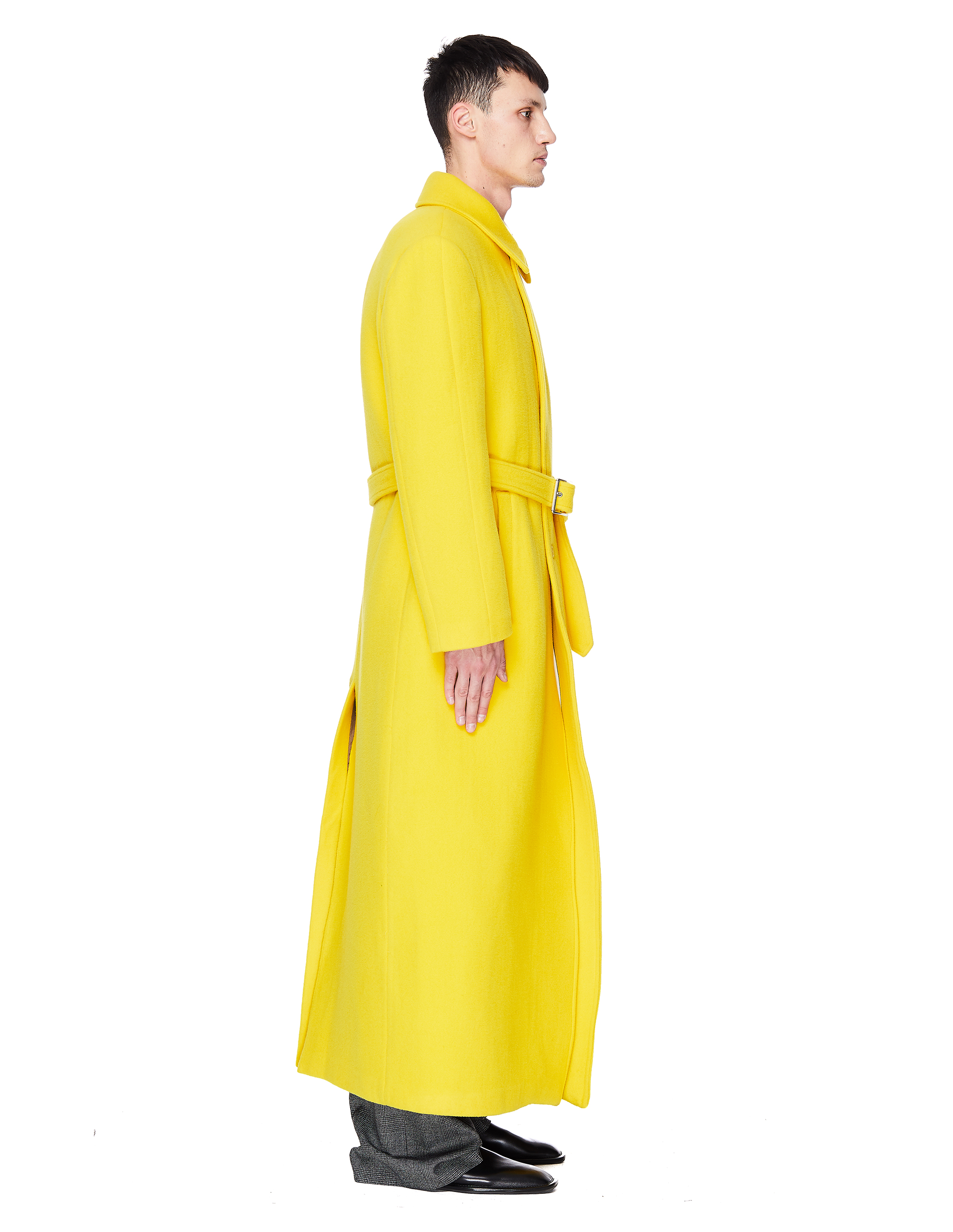 Raf Simons Wool Slim Fit Long Coat - Yellow | Garmentory