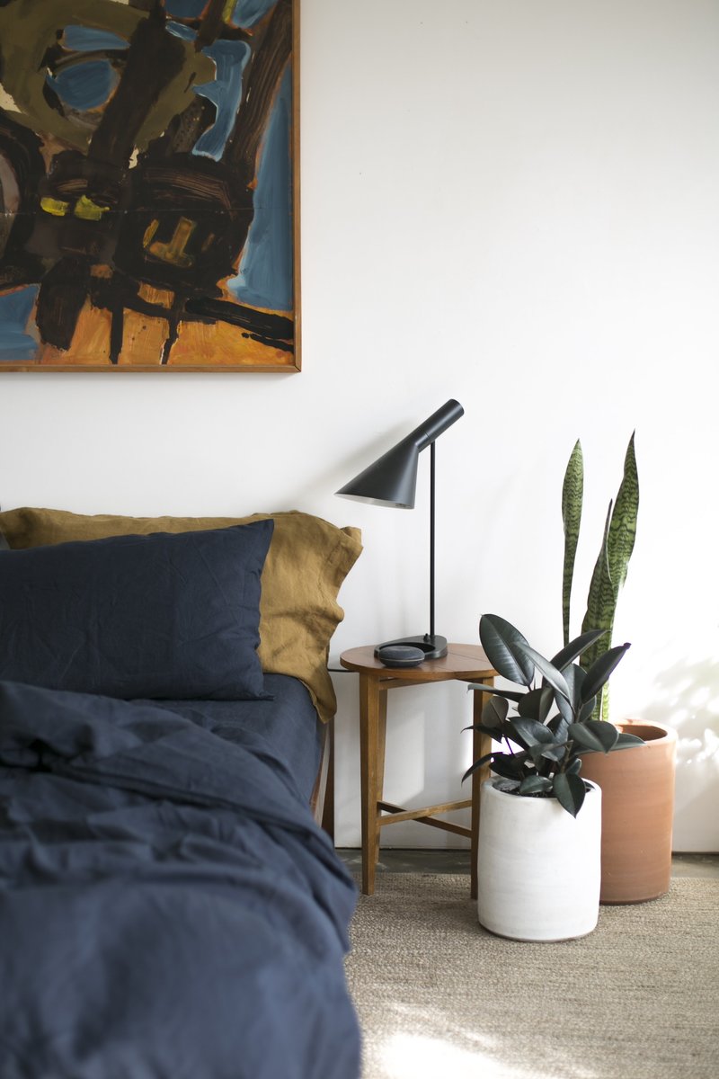 Good Studios Hemp Linen Top Sheet - Navy | Garmentory